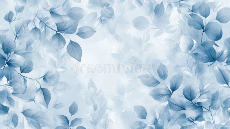 Blue Leaves Background Texture Pattern Stock Illustration ...