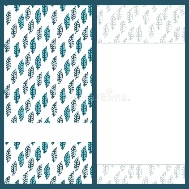 Blue leaves invitation stock vector. Illustration of banner - 49126255