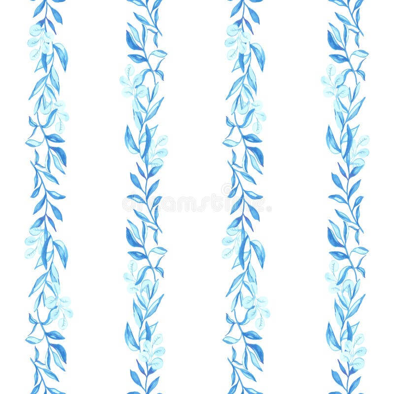 Blue Leaves Seamless Pattern for Textile or Wallpapers. Surface Pattern ...