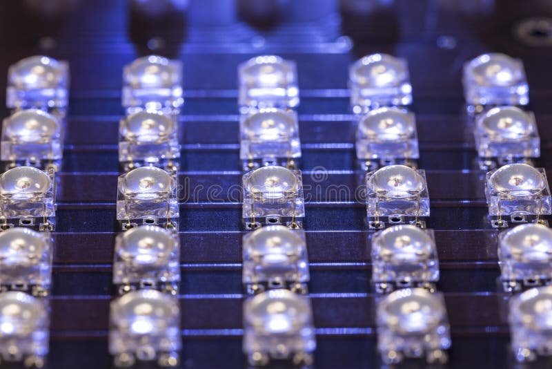 Blue LED diodes stock photo. Image of assembly, diode - 81714886