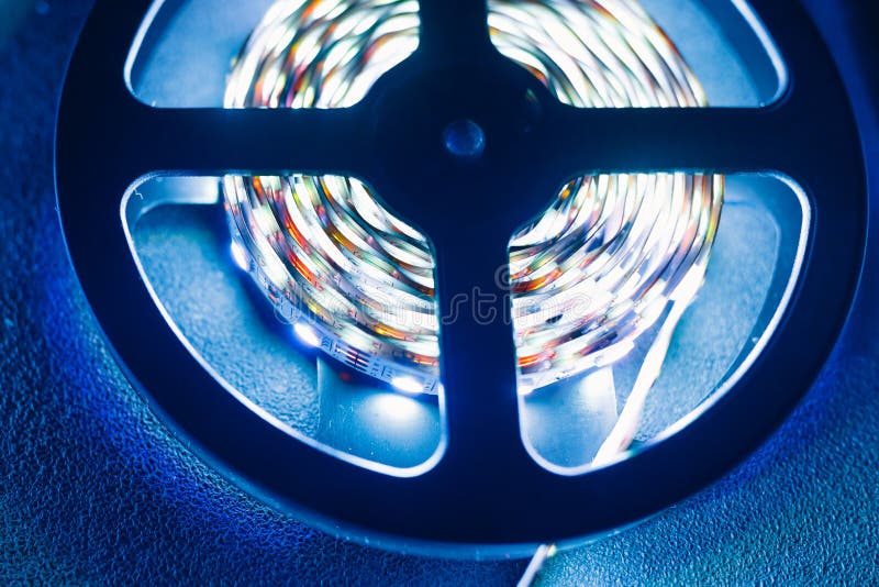 LED Strip in Roll Isolated on White Background Top View Stock Photo ...