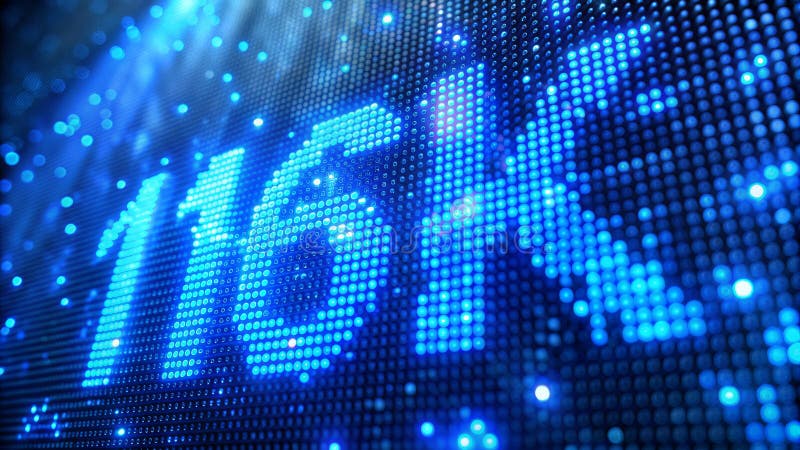 Blue LED Lights on a Grid, Digital Display, Technology, Abstract, Futuristic , Led Display ...