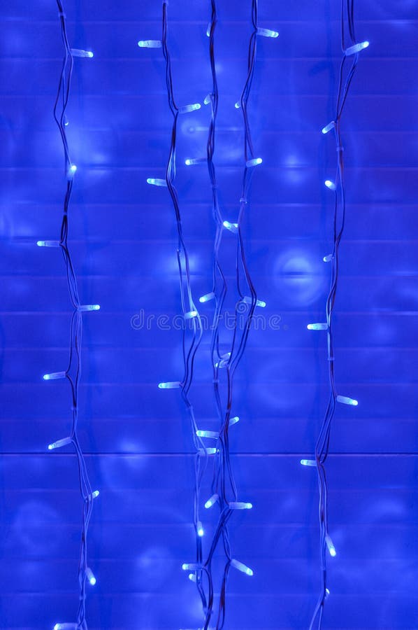 Blue LED lights at night stock photo. Image of close - 63832814