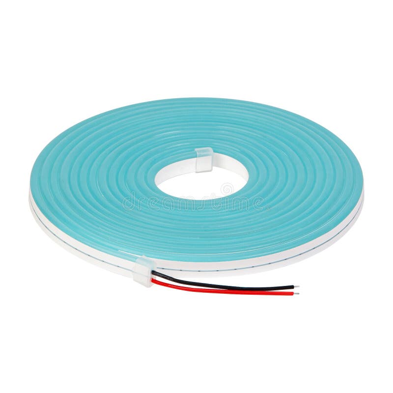 Blue LED Neon Light Strip Isolated on White Background Stock Image ...