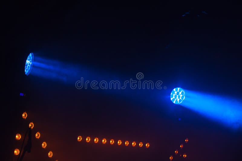 Blue LED Spot Lights, Stage Illumination Stock Image - Image of ...