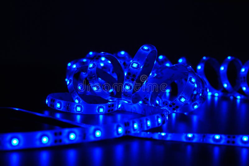 Blue led strip stock image. Image of diode, bright, electricity - 67580381