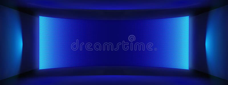 Blue LED Wall Panel with LCD Video Effects and Digital Display Textures ...