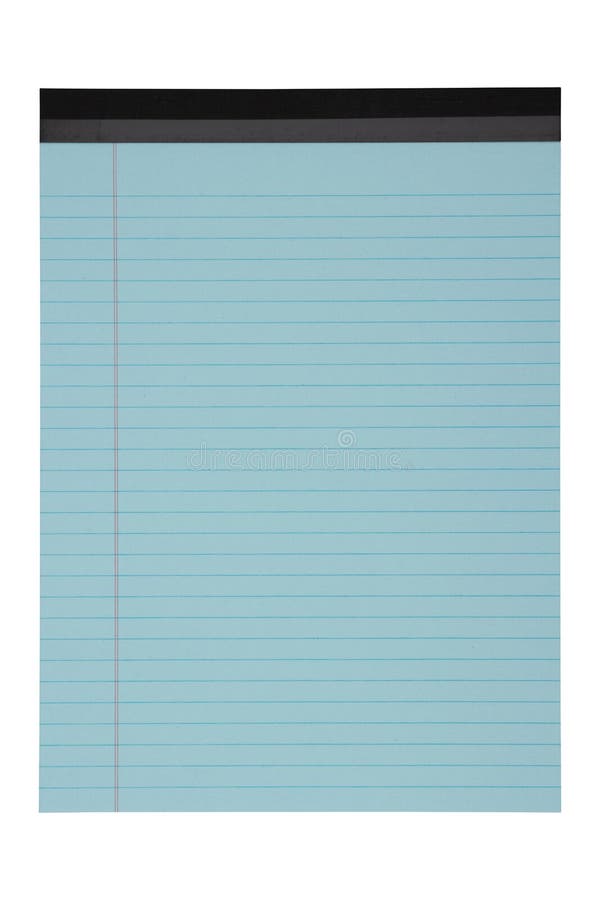 Blue Legal Pad Isolated on White Stock Photo - Image of empty, paper ...