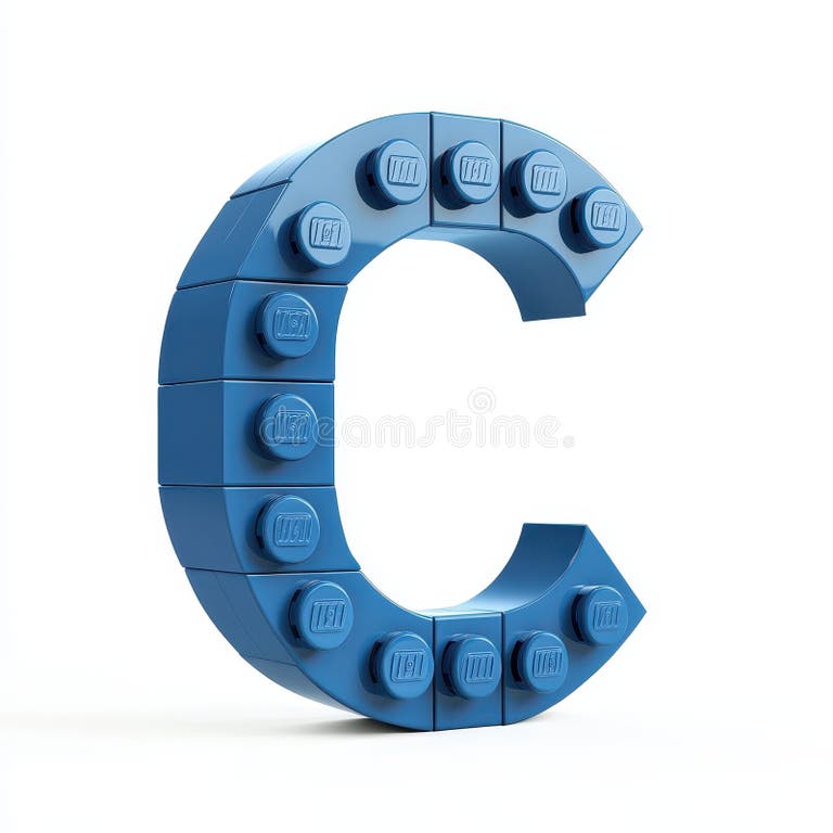 A Blue LEGO Letter "C" Made of Interlocking Bricks, Showcasing ...