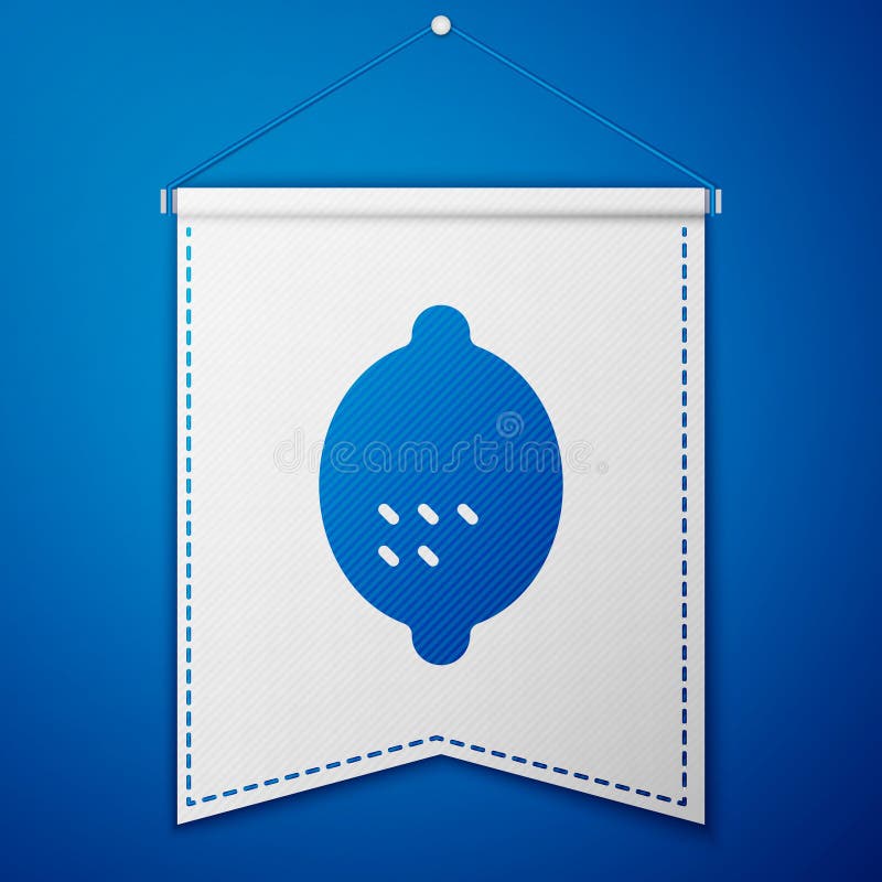 Blue Lemon Icon Isolated on Blue Background. White Pennant Template ...