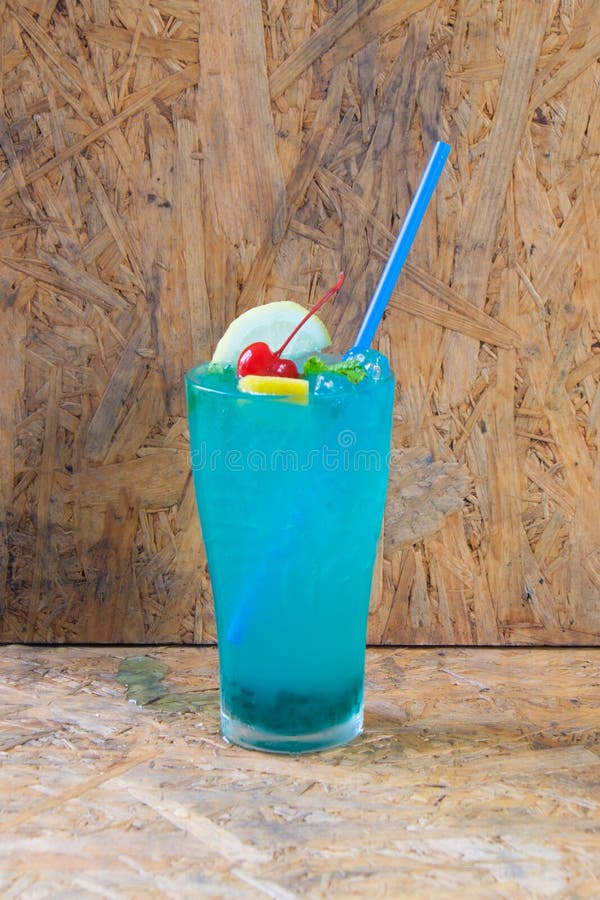 Blue lemon soda drinking stock photo. Image of table - 90733608