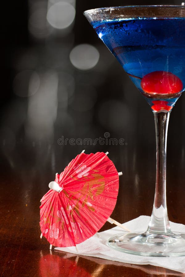 Electric Blue Lemonade Martini Stock Image - Image of relaxation ...