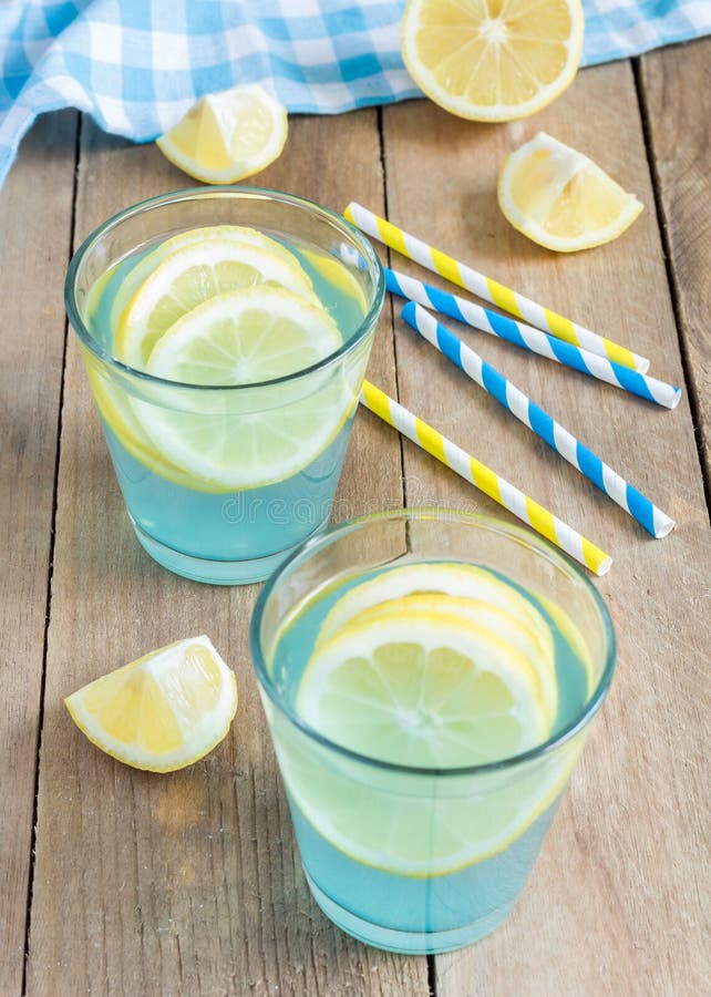 Blue lemonade stock photo. Image of natural, mineral - 55776398