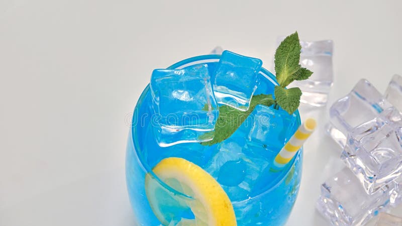Blue Lemonade with Soda in Takeaway Plastic Cup Stock Photo - Image of ...