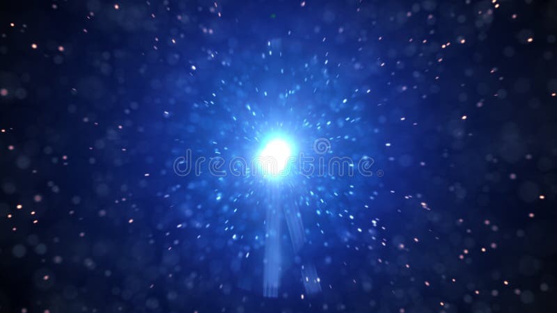 Blue Lens Flares and Flying Particles Stock Illustration - Illustration ...