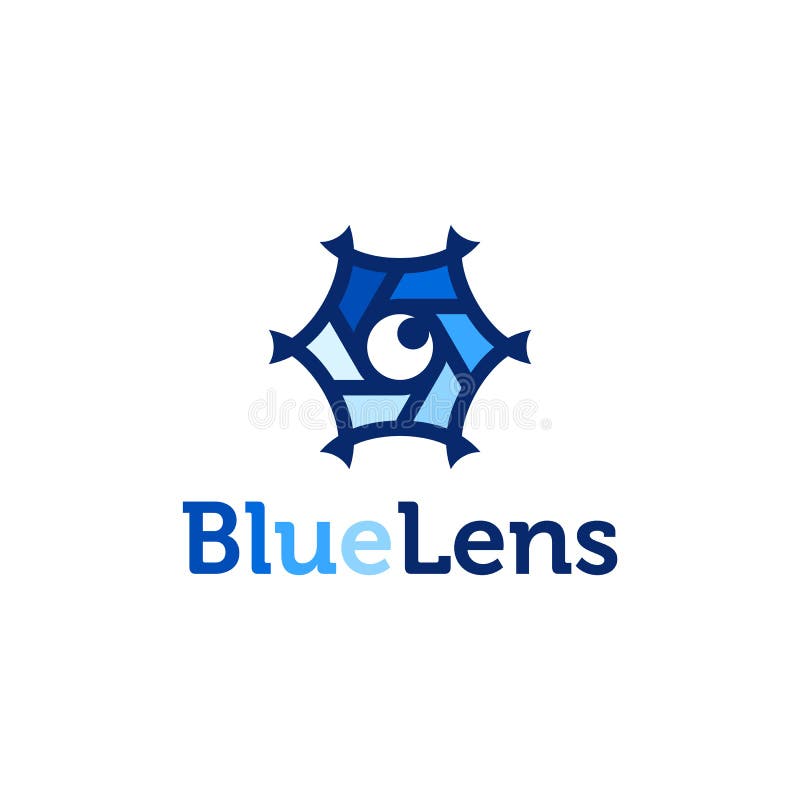 Blue Lens Logo Design Template Unique Modern Stock Vector ...