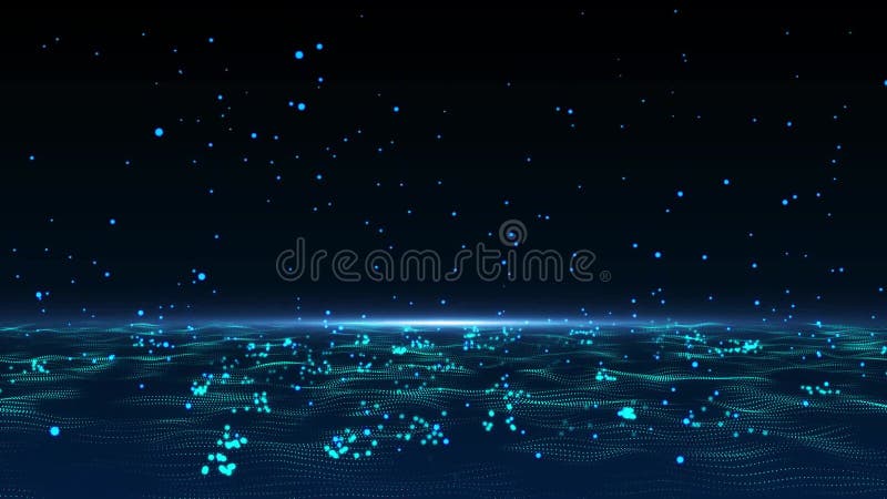 Blue Lensflare Ball Particles Fall Wave Background Stock Footage ...
