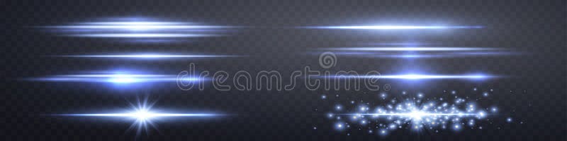 Blue Lensflares Set. Light Flash with Rays or Blue Spotlight. Glow ...
