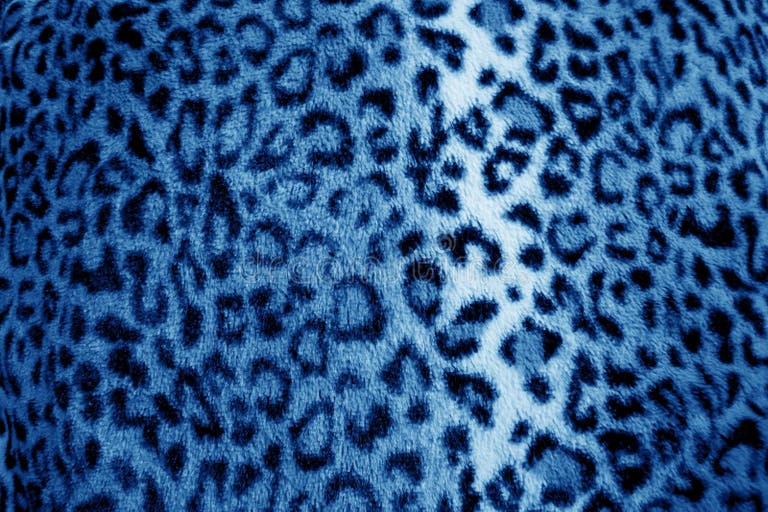 Blue Leopard Animal Print Fur Pattern - Fabric Stock Image - Image of ...