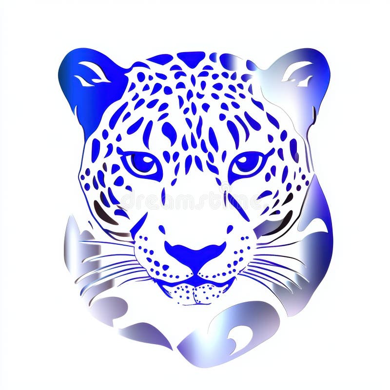 Blue Leopard Illustration stock illustration. Illustration of whiskers ...
