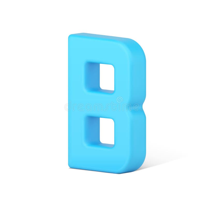 Blue Letter B 3d Icon. Text Symbol for Volumetric Typography Stock ...