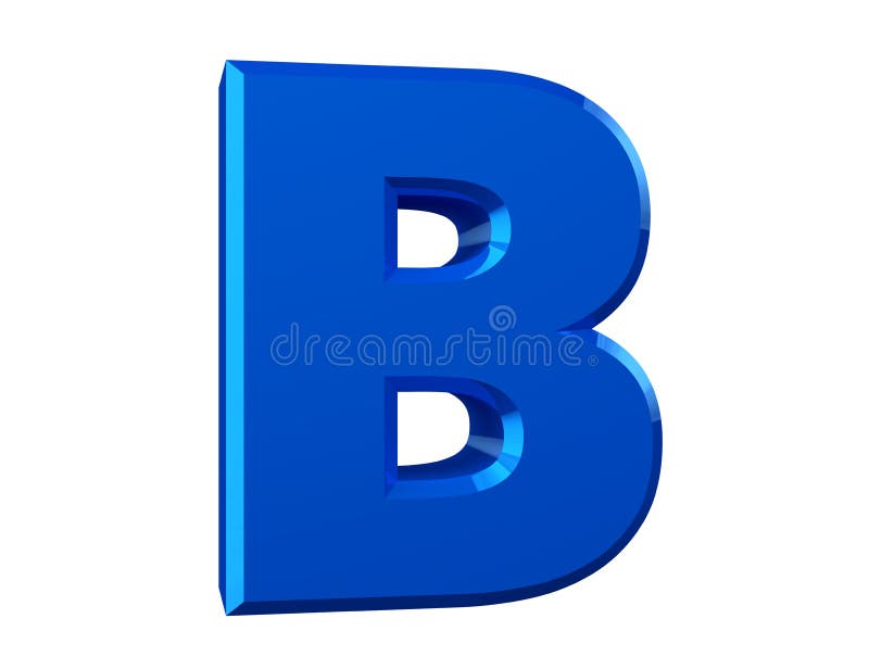 The Blue Letter B on White Background 3d Rendering Stock Illustration ...