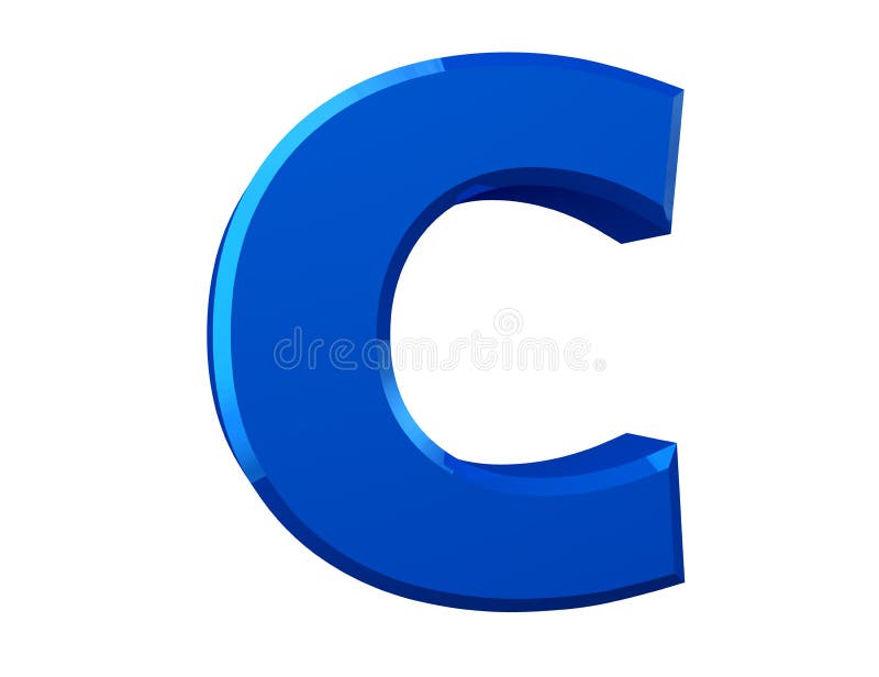 The Blue Letter C on White Background 3d Rendering Stock Illustration ...