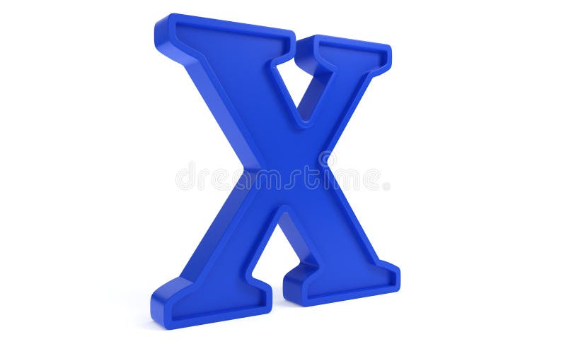 Blue Letter X, 3d Rendering Stock Illustration - Illustration of comic ...
