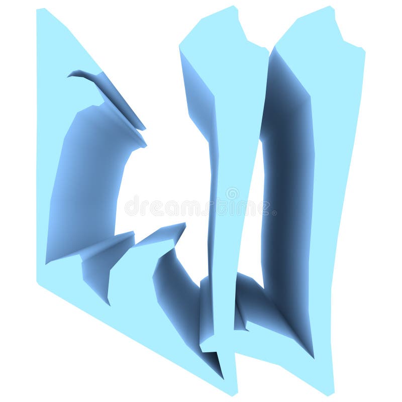 Blue Letter Isolated on White Background.Rendered 3D Illustration ...