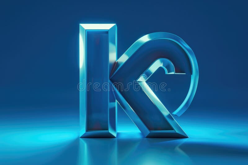 A Blue Letter K Lit Up, Often Used As a Visual Element or Symbol Stock ...