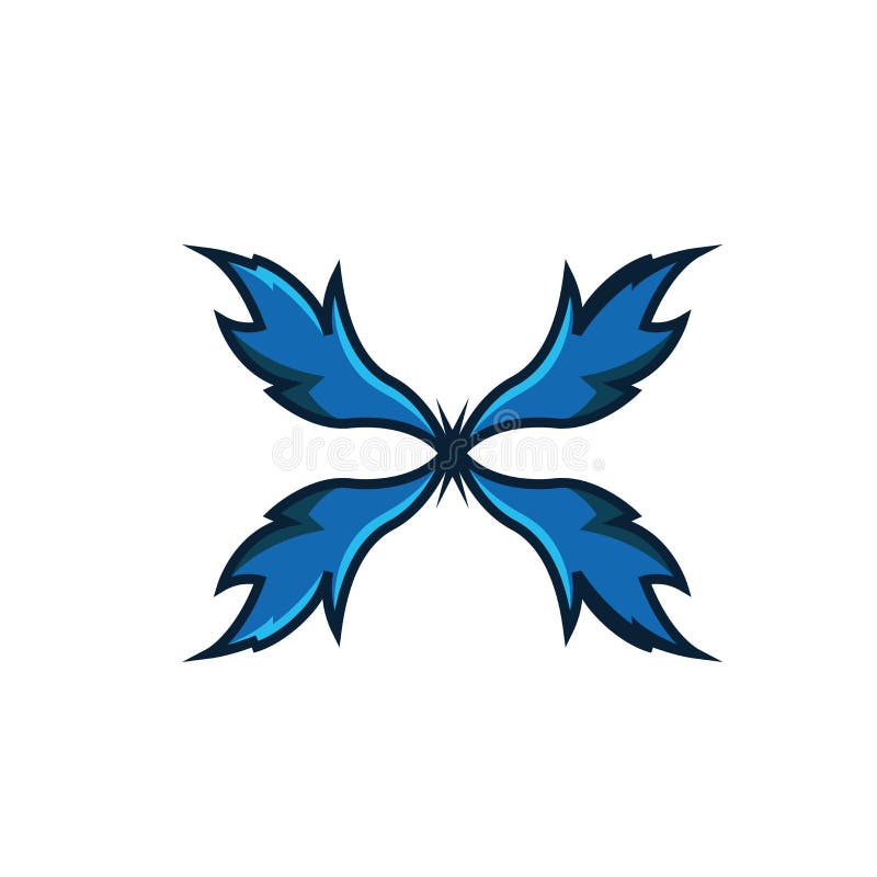 Blue X Letter Tribal Vector Concept Design Stock Vector - Illustration ...