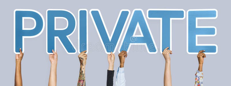 Blue Letters Forming the Word Private Stock Photo - Image of people ...