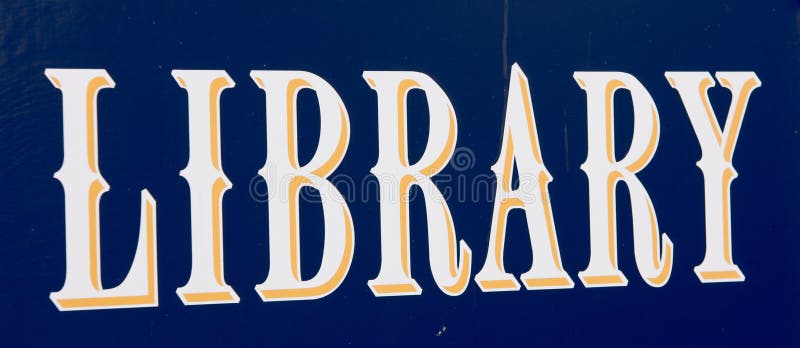 Blue library sign stock illustration. Illustration of nova - 65363614