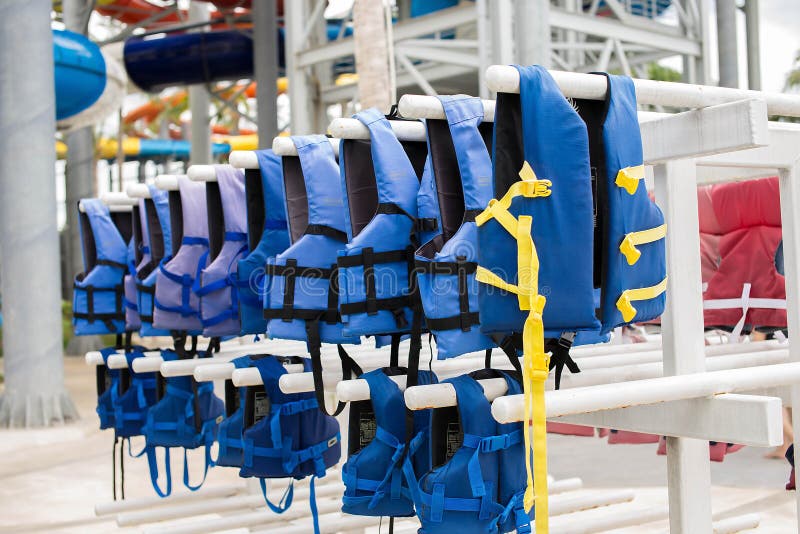 Blue Life Jacket on the Clothes Line Stock Photo - Image of save ...