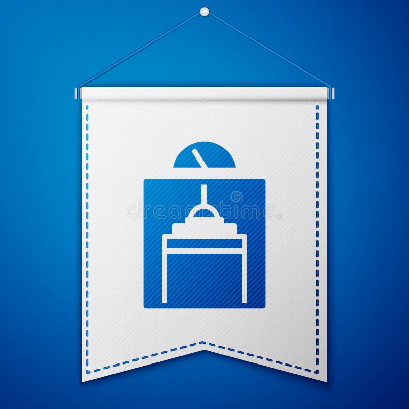 Blue Lift Icon Isolated on Blue Background. Elevator Symbol. White ...