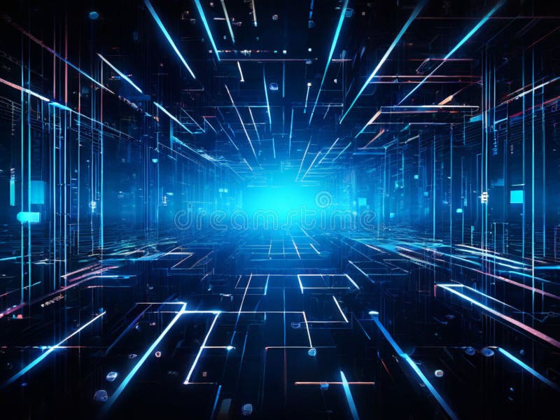 Blue Light Abstract Technology Background Square Composition Generative ...