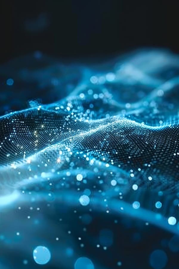 Blue Light Abstract Wave Tech Background with Digital Effects for ...