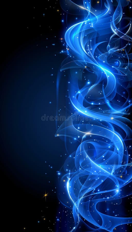 Blue Light Abstract Wave Technology Background with Digital Effects for ...
