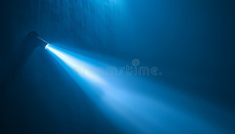 Blue Light Beam on Dark Blue Background Stock Illustration ...