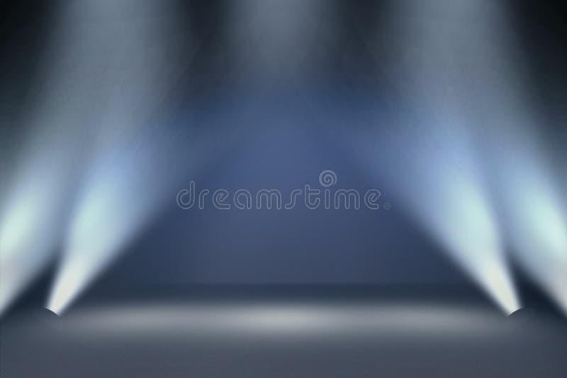 Blue Light Beam. Spotlight Blue Rays Room Studio Background. Creative ...