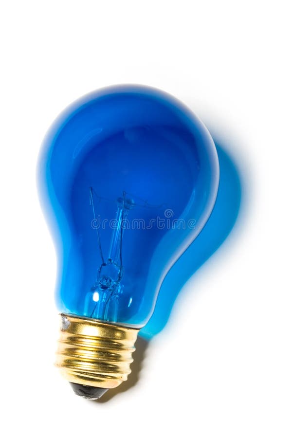 Blue Light Bulb stock photo. Image of lighting, blue - 10595416