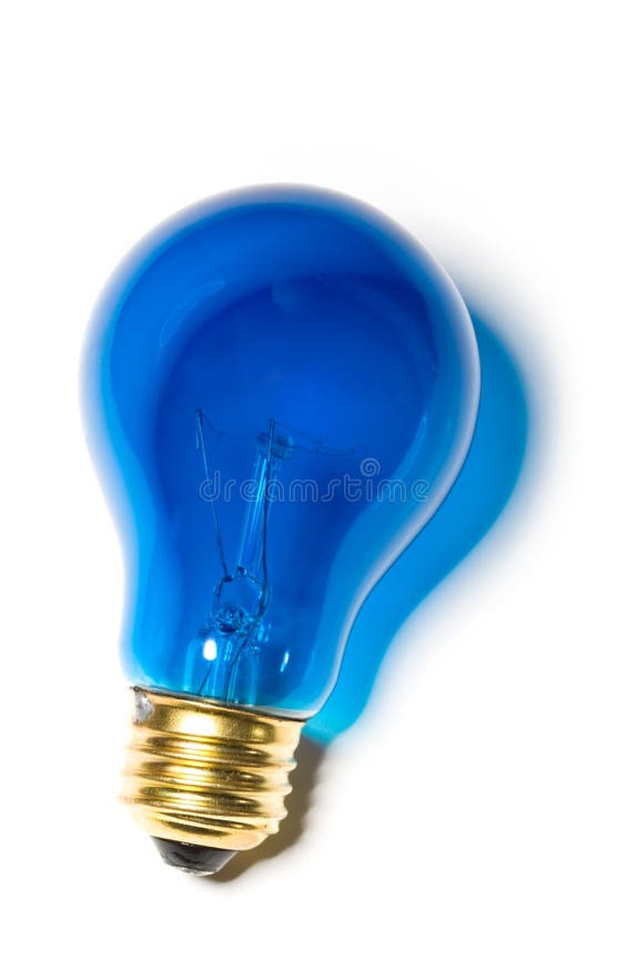 Blue Light Bulb stock photo. Image of lighting, blue - 10595416