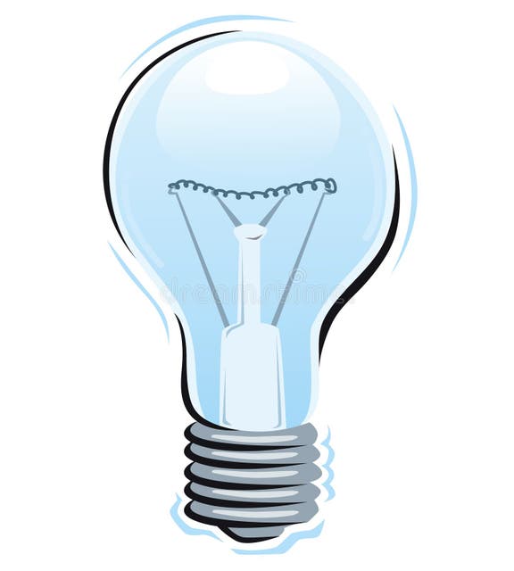Blue light bulb stock vector. Illustration of glow, awakening - 2879677