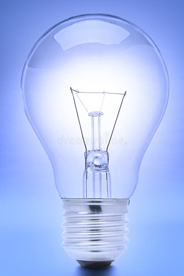 Blue light bulb stock image. Image of glass, innovation - 89898009