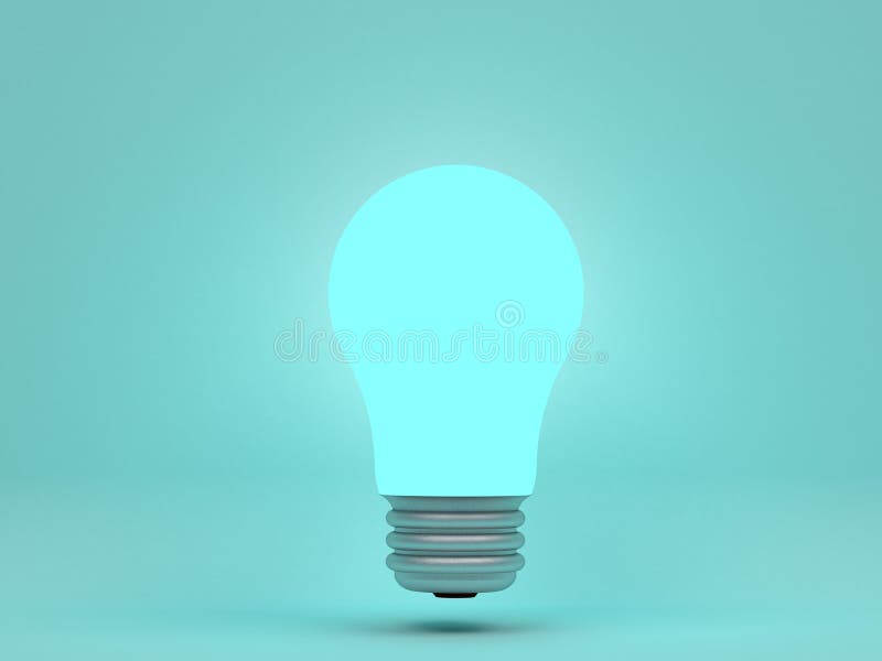 Blue light bulb on blue stock illustration. Illustration of color ...