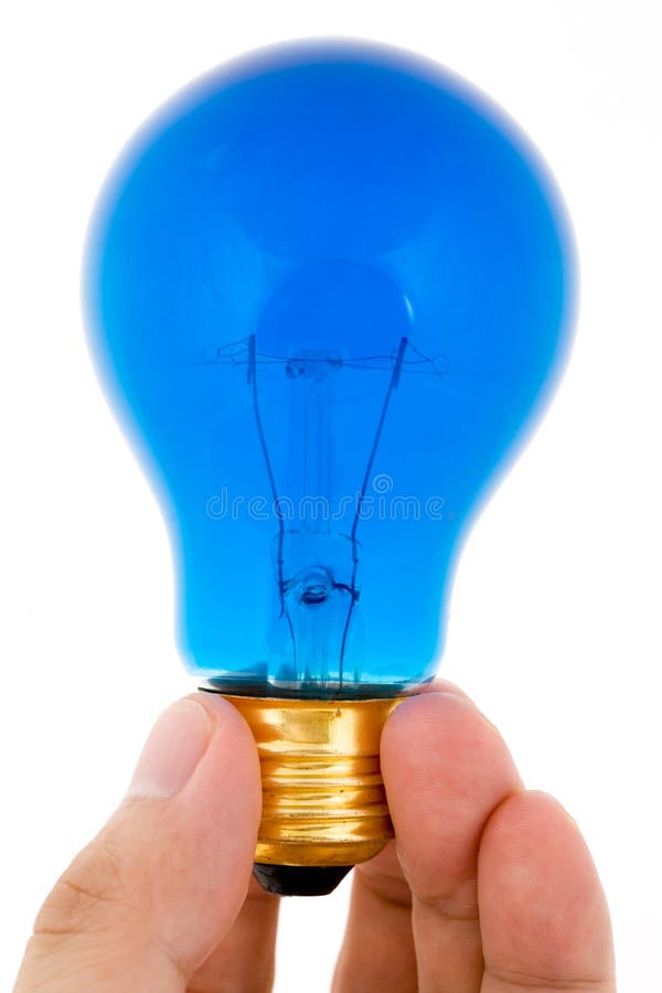 Blue Light Bulb stock photo. Image of electrical, power - 10799534