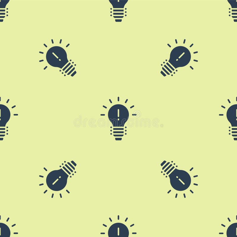 Blue Light Bulb with Concept of Idea Icon Isolated Seamless Pattern on ...
