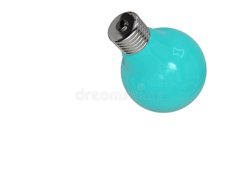Blue light bulb. 3d render stock illustration. Illustration of business ...