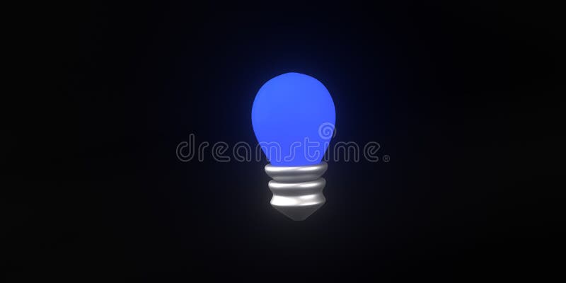 Blue Light Bulb Icon. Energy and Thinking Symbol Stock Illustration ...