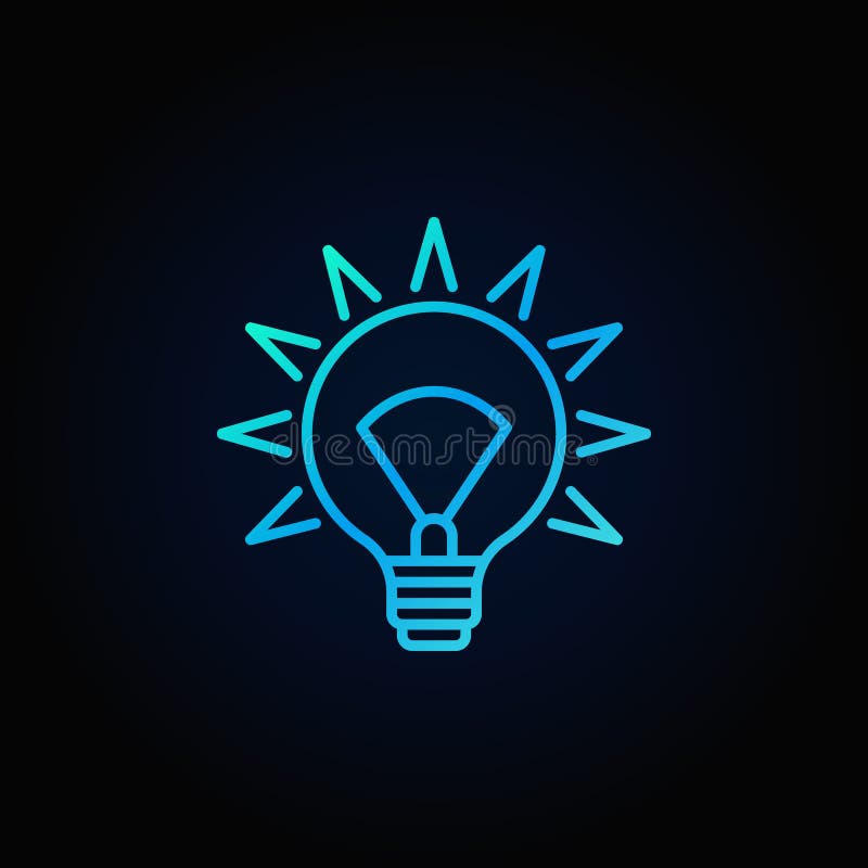 Blue light bulb icon stock vector. Illustration of innovation - 90792420